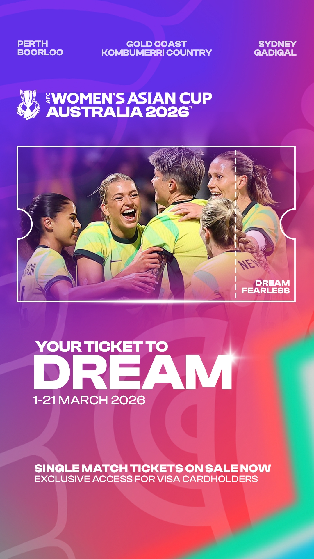 Single-match tickets on sale for AFC Wo.. | CommBank Stadium