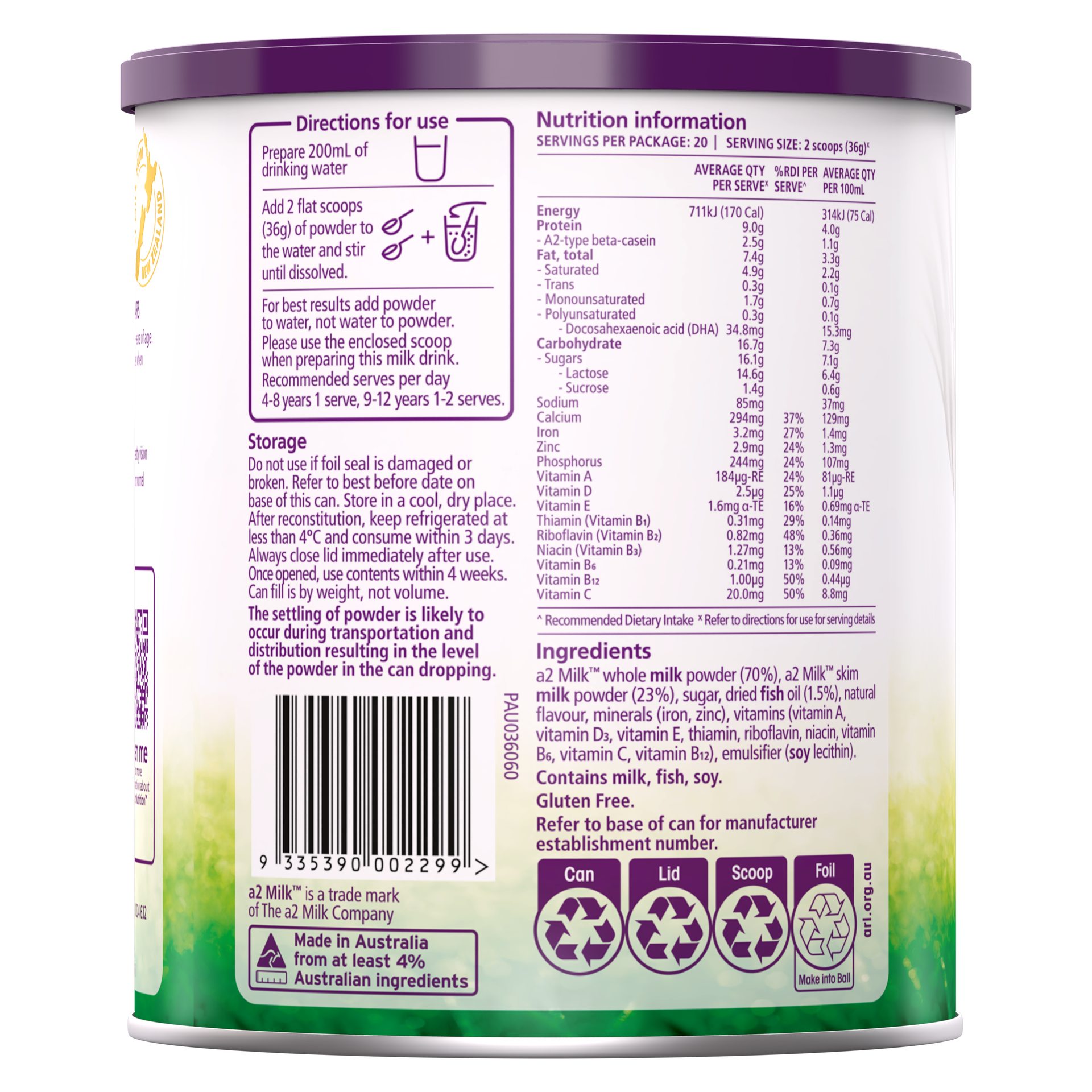 a2 Smart Nutrition® - Nutritional Kids Milk Drink