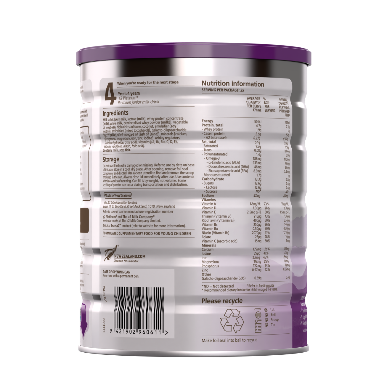 a2 Platinum® Premium Toddler Milk Formula - Stage 3
