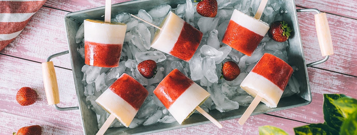 Strawberries & Milk Pops