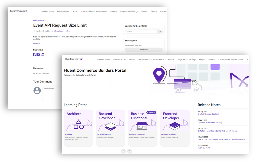 Sign up for the Fluent Commerce Builders Portal