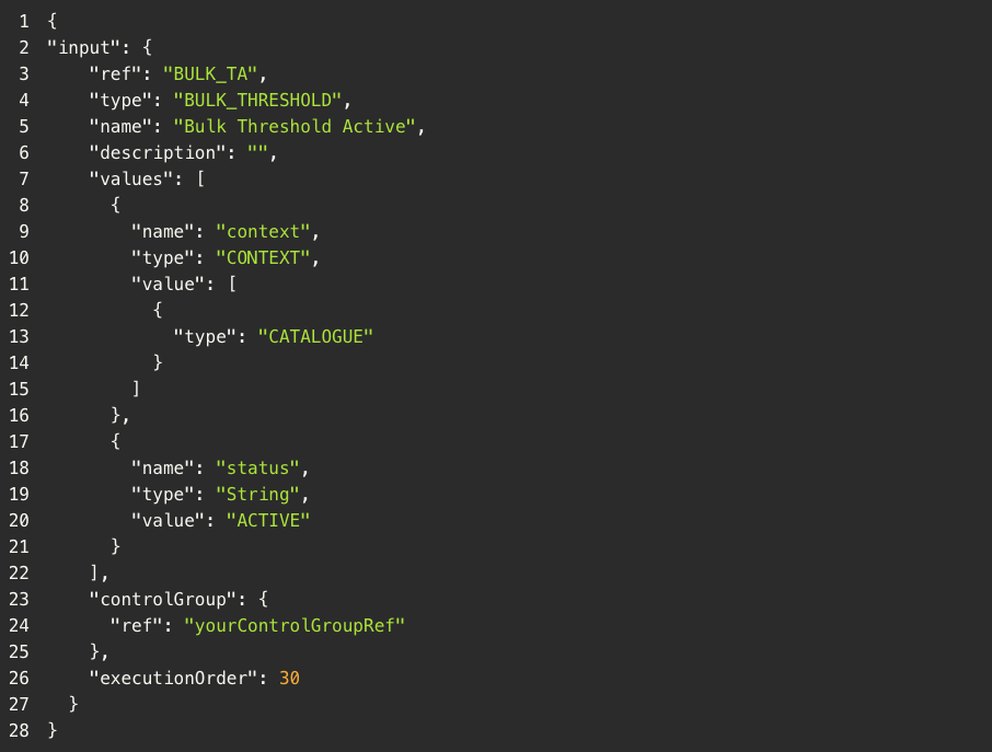 Configure Bulk Threshold Controls to manage Inventory and Virtual Positions Statuses