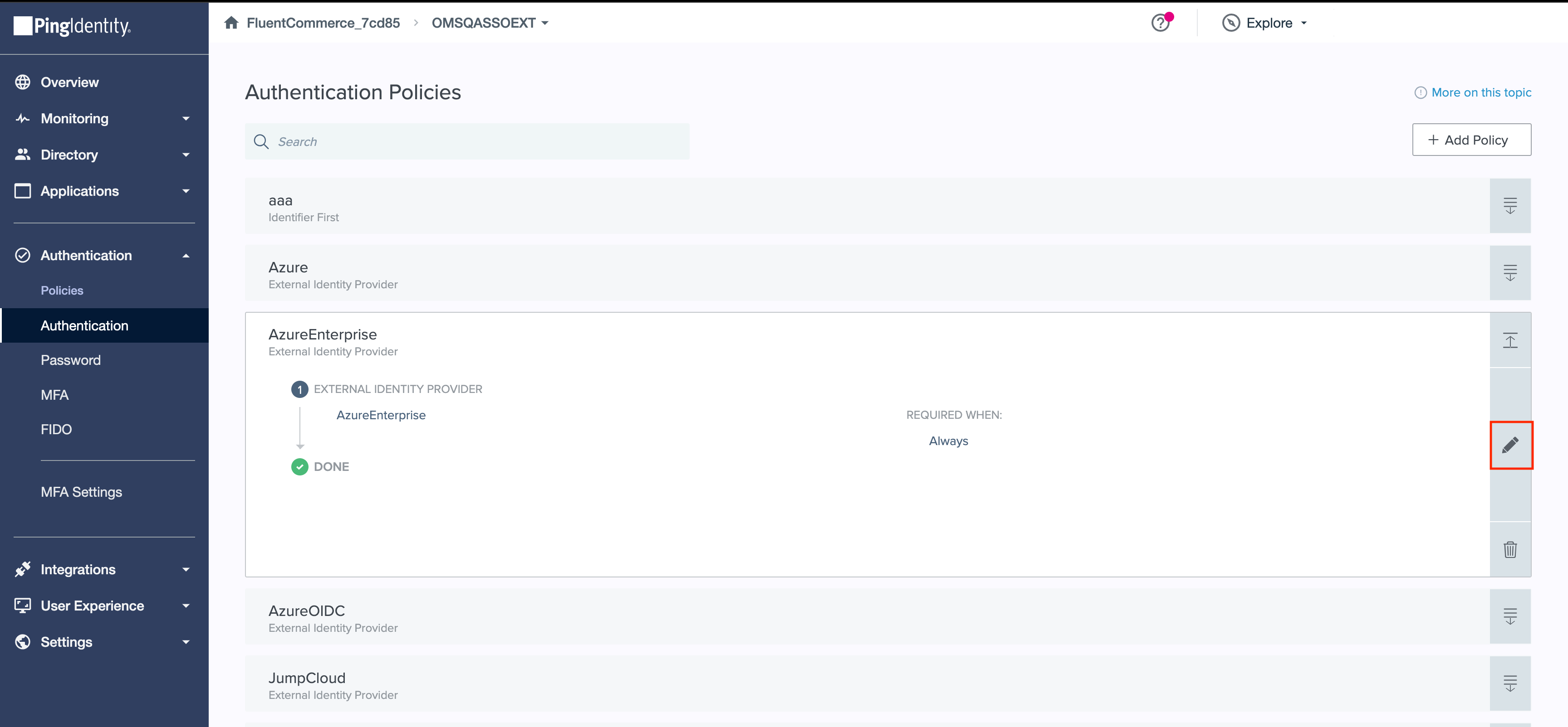 Fluent OMS session timeout configuration for SSO users with Azure as an external IDP