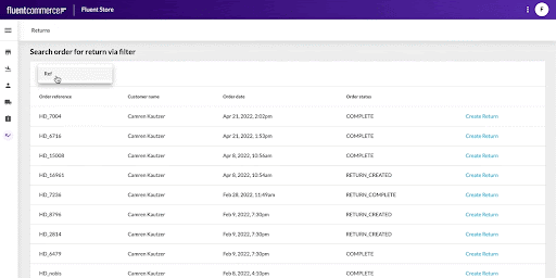 Returns for Fluent Store and OMS