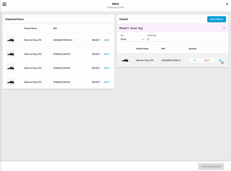 Pack for Multi-Parcel Shipments