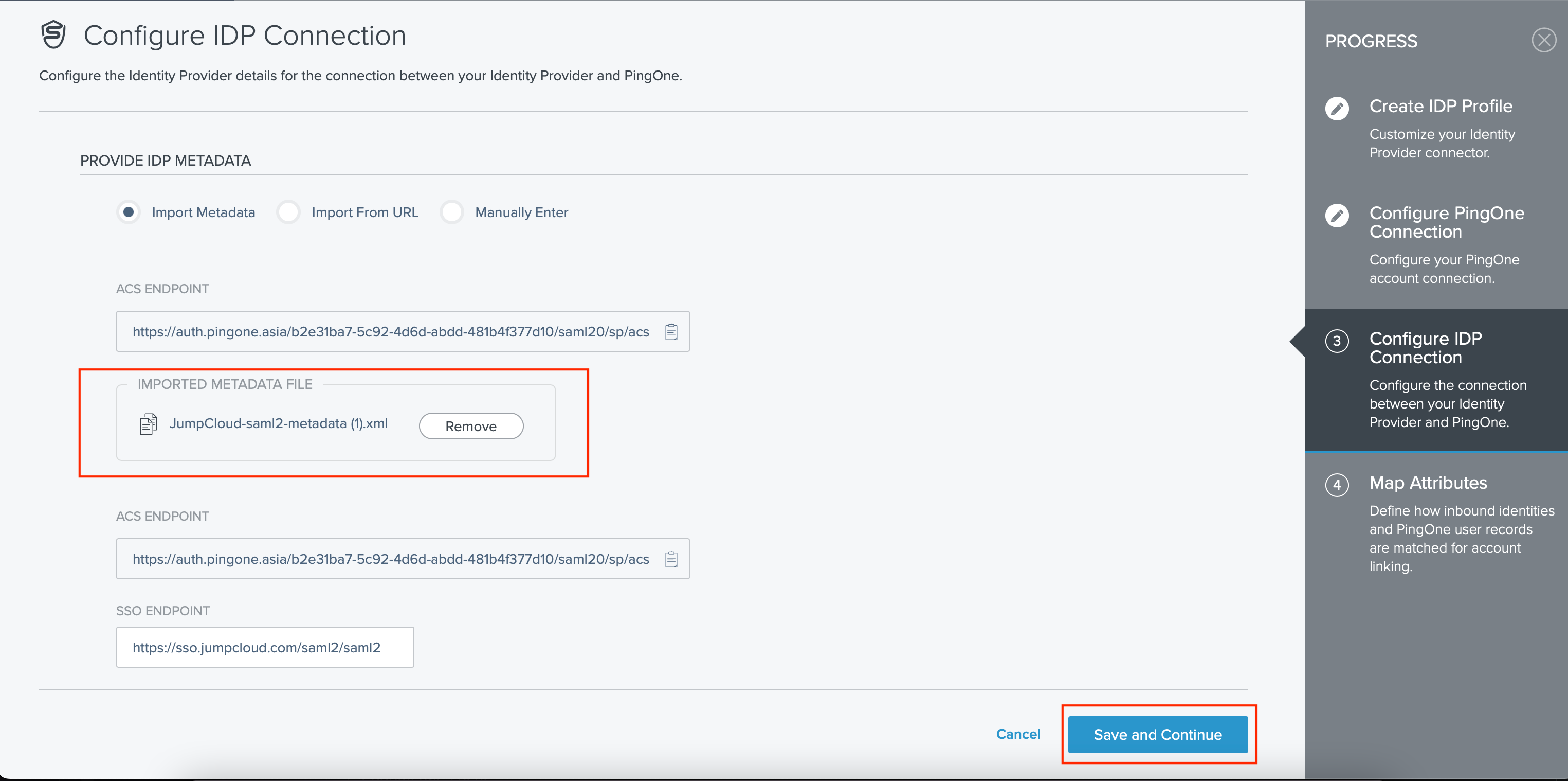 SSO: Configure JumpCloud connection via SAML