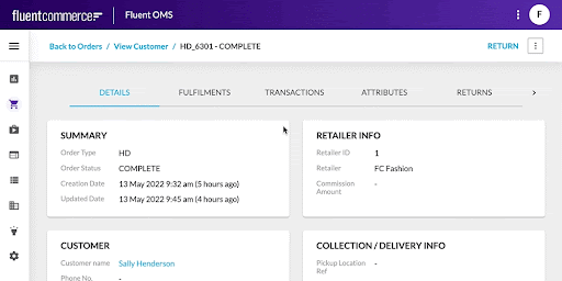 Returns for Fluent Store and OMS