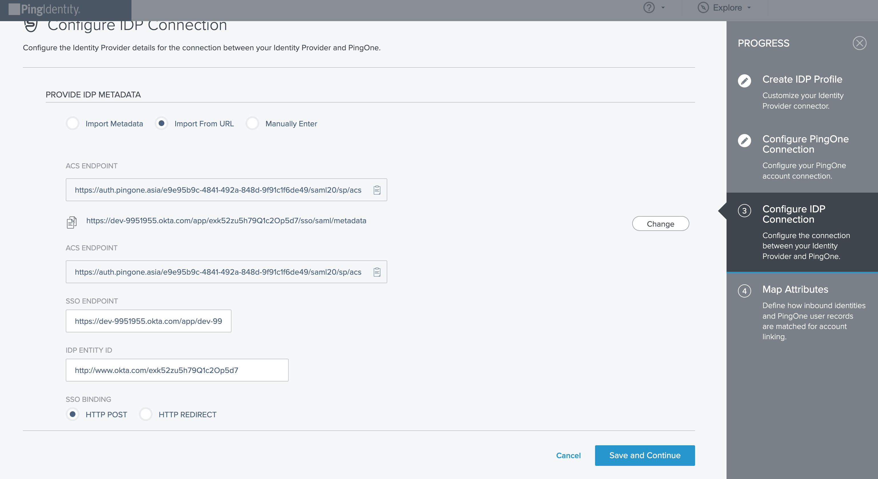 Configure Okta connection via SAML